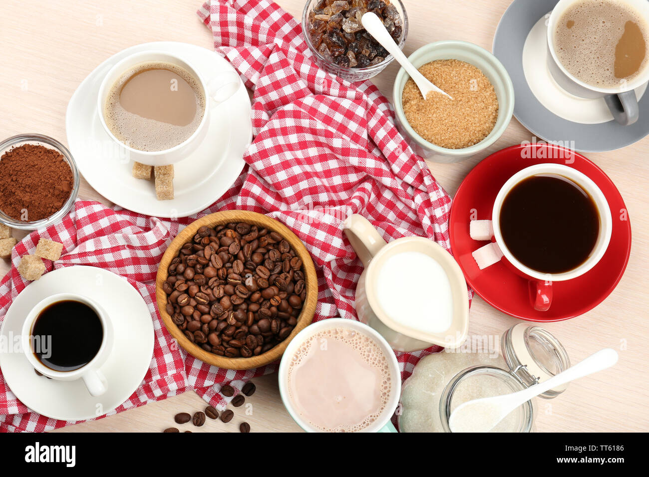 Fresh coffee with several ingredients Stock Photo - Alamy