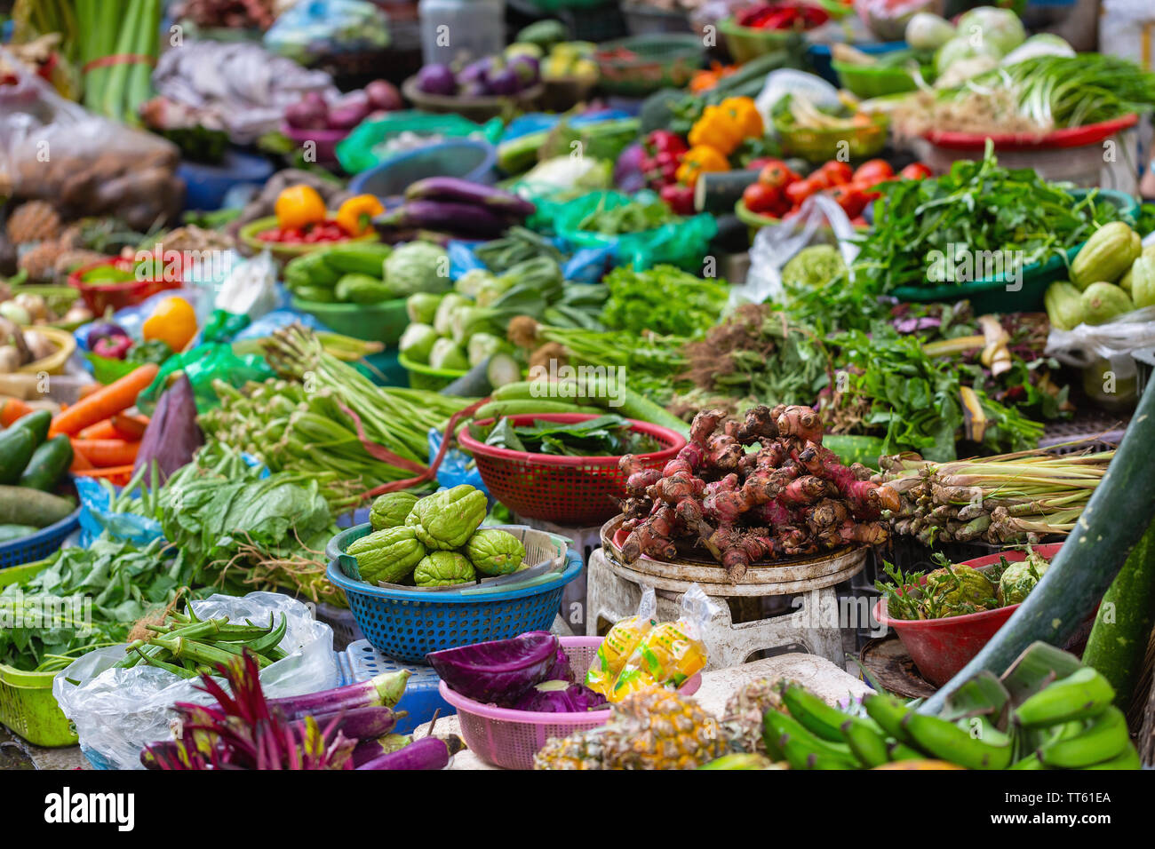 Outdoor produce market, Hanoi, Vietnam, Asia Stock Photo - Alamy