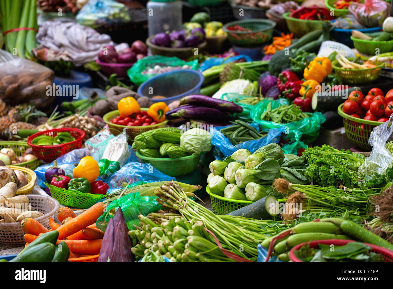 Outdoor produce market, Hanoi, Vietnam, Asia Stock Photo - Alamy