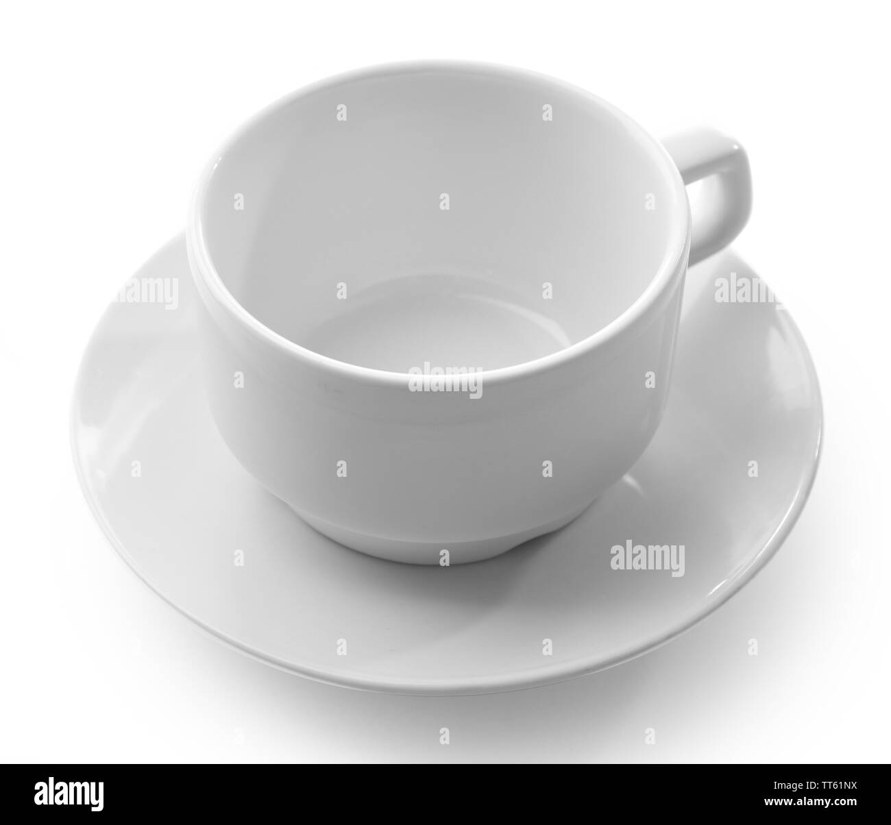 White cup isolated on white Stock Photo - Alamy