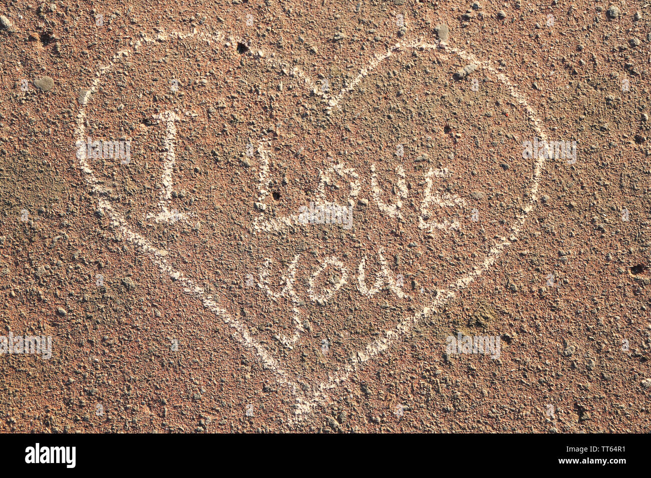 I love you words, written on pavement Stock Photo - Alamy