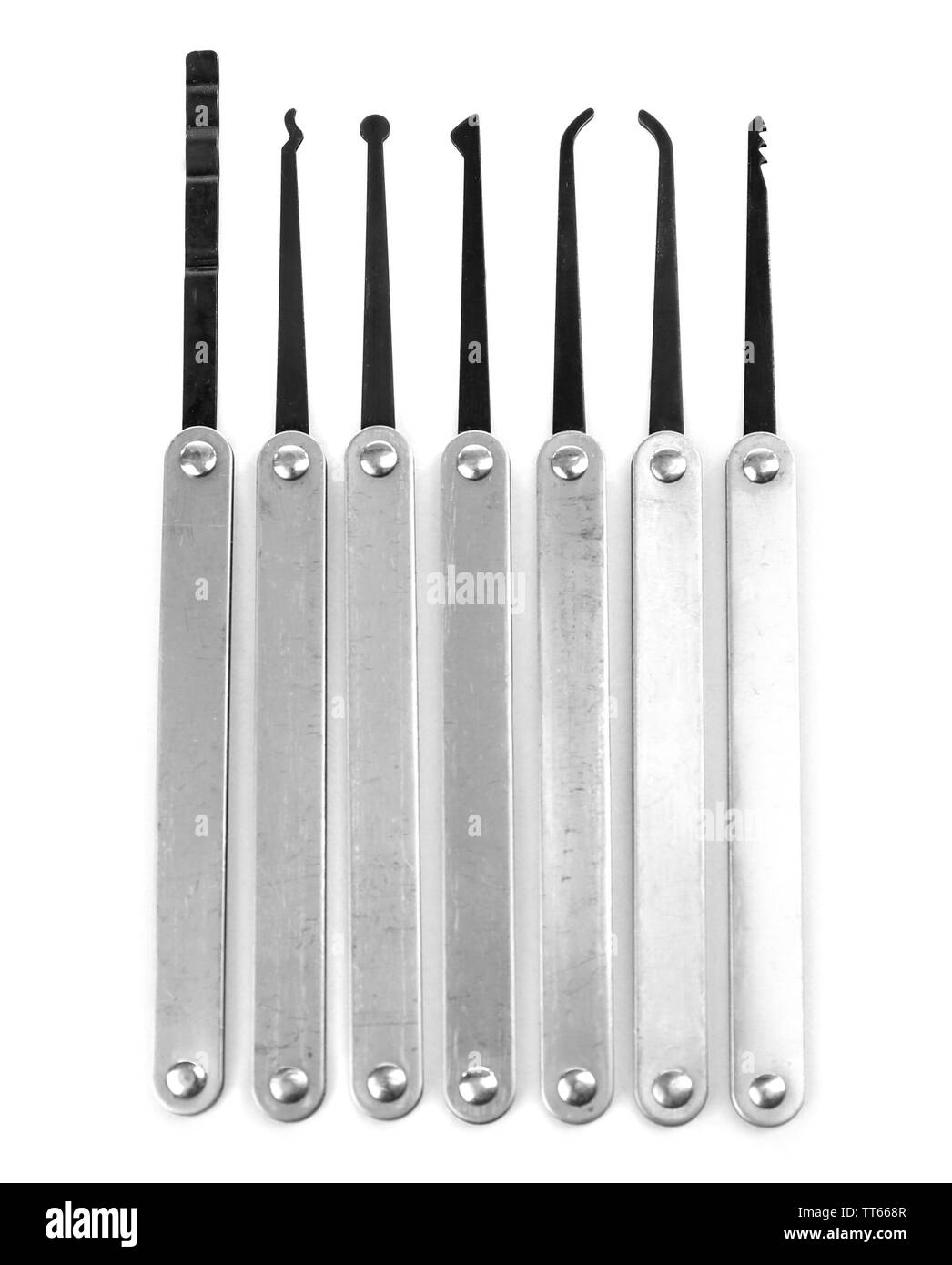 Lock picks isolated on white Stock Photo - Alamy