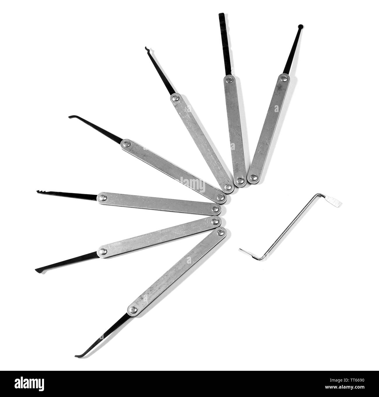 Lock picks isolated on white Stock Photo - Alamy