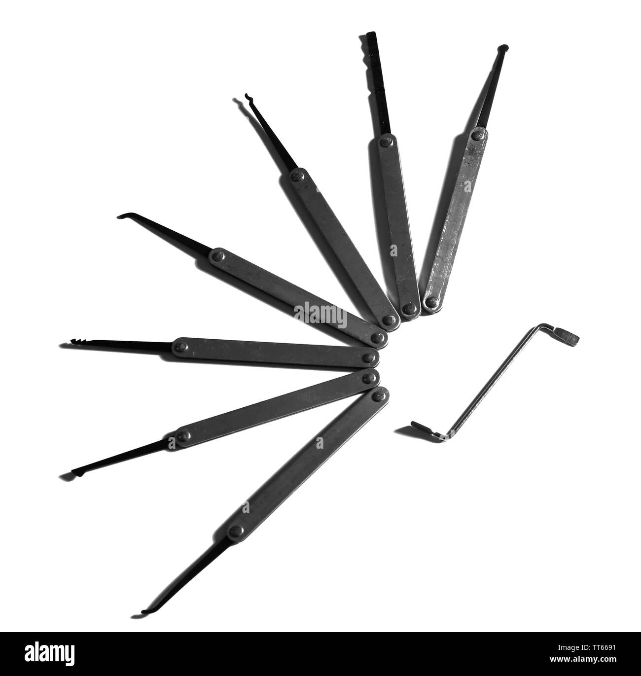 Lock picks isolated on white Stock Photo - Alamy