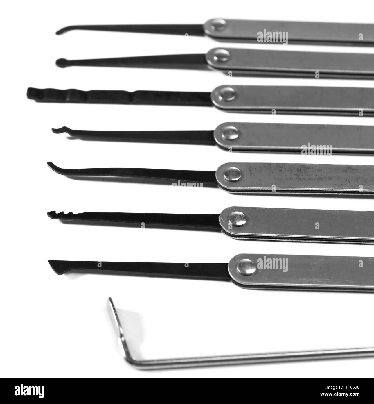 Lock picks isolated on white Stock Photo - Alamy