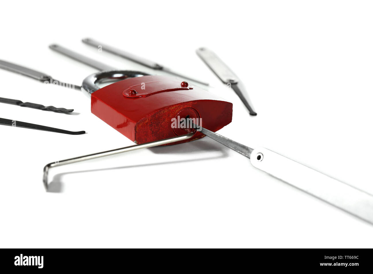 Lock picks isolated on white Stock Photo - Alamy