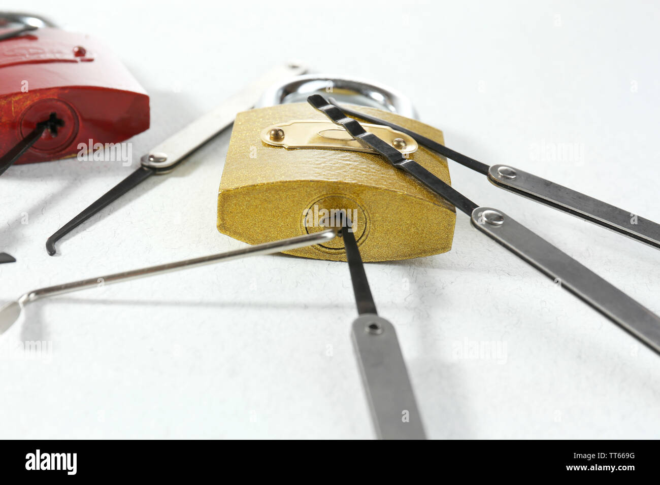 Lock picks isolated on white Stock Photo - Alamy