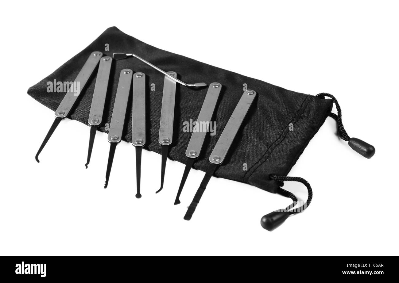 Lock picks isolated on white Stock Photo - Alamy