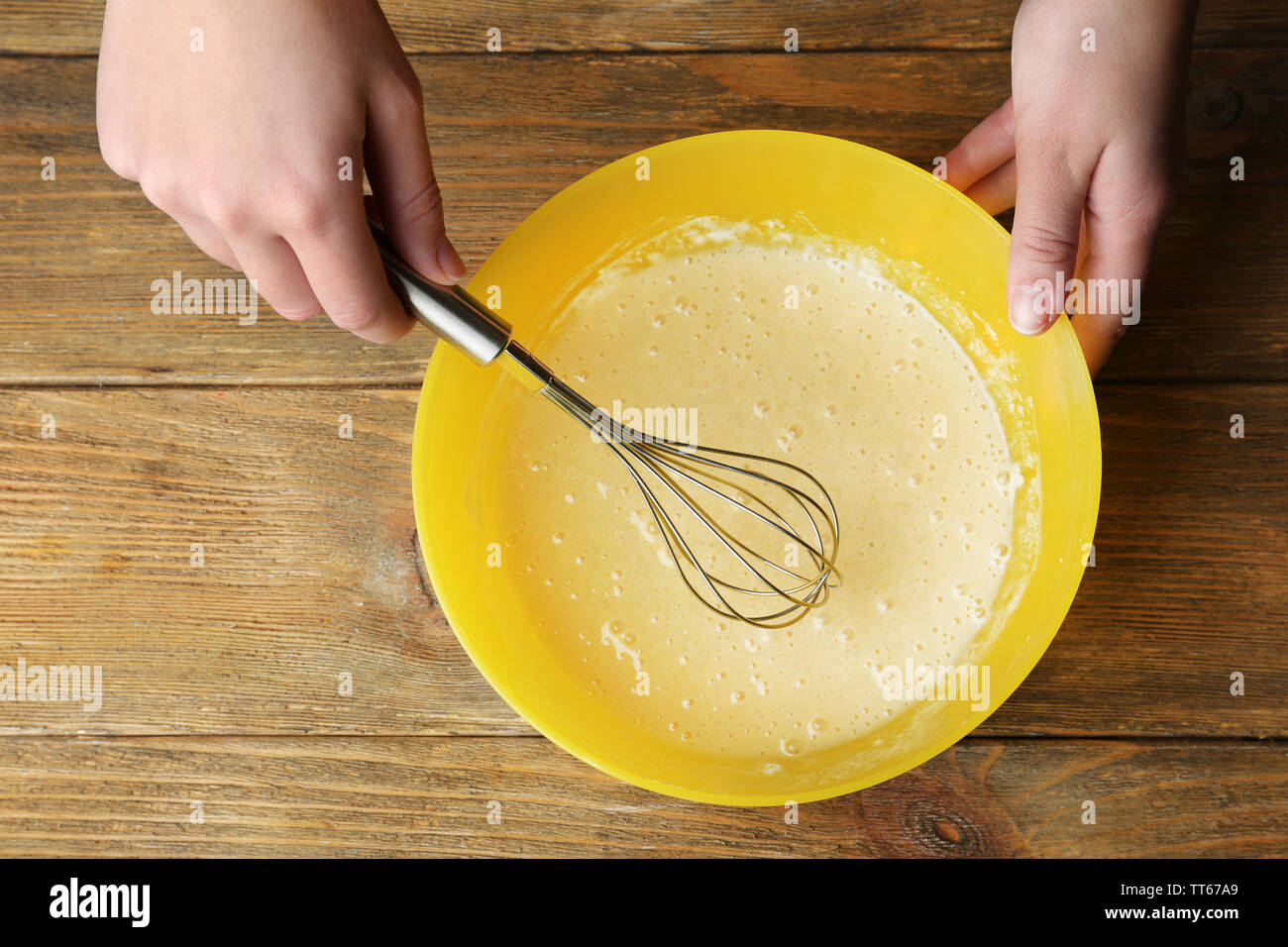 Preparing dough, mixing ingredients Stock Photo - Alamy