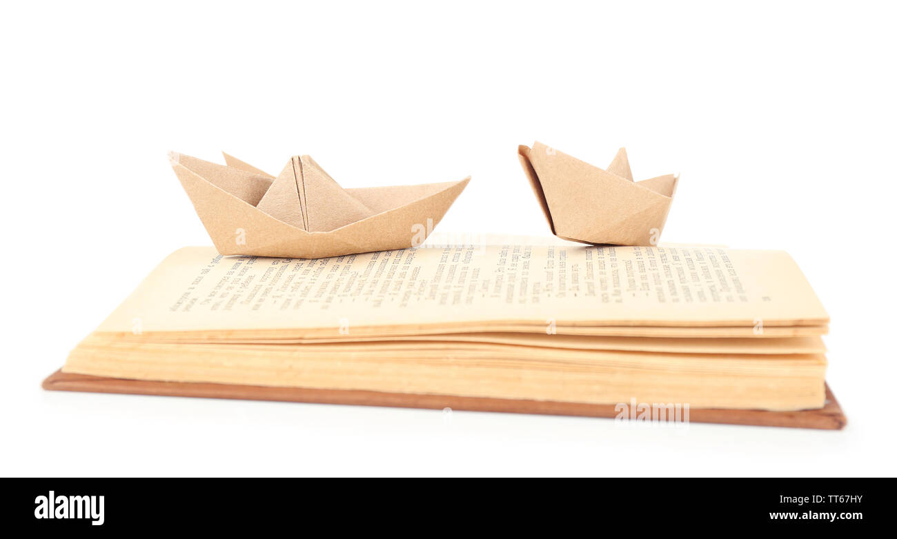 Origami boat, book hi-res stock photography and images - Alamy