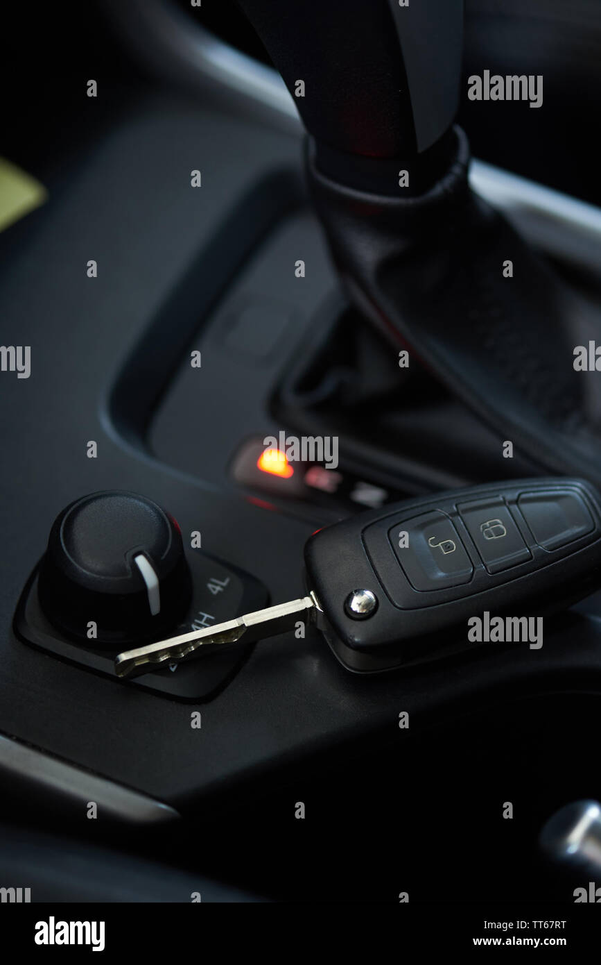 Car keys with automatic transmission of 4x4 close-up view Stock Photo ...