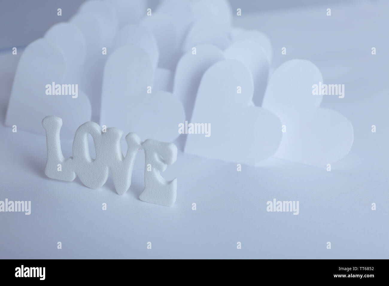 Beautiful applique paper with hearts Stock Photo - Alamy