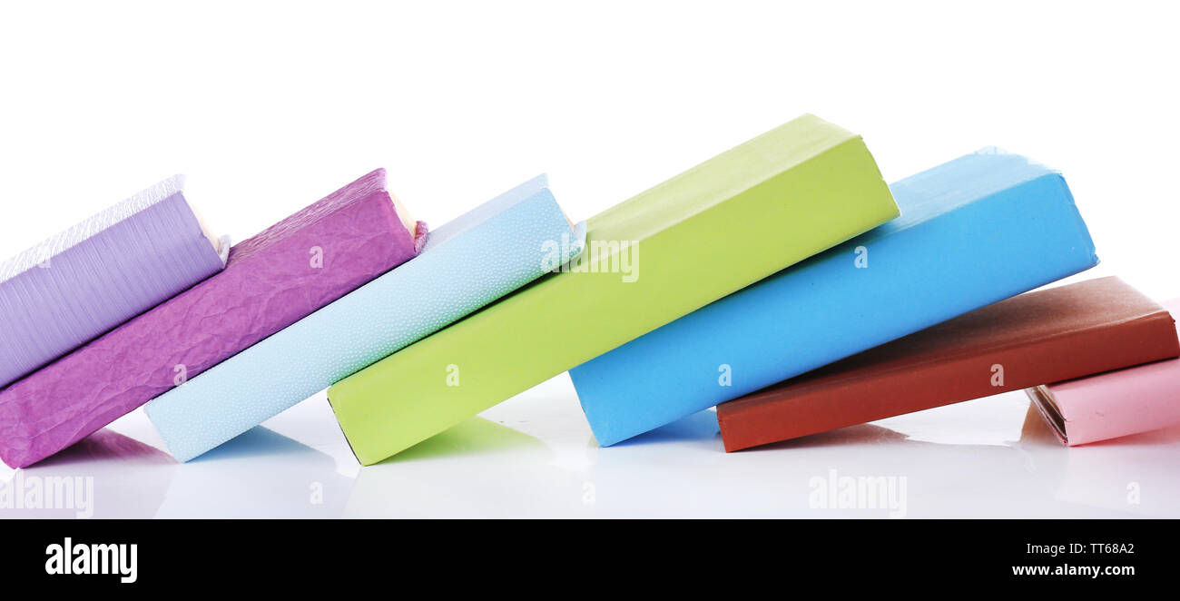 Falling books isolated on white Stock Photo - Alamy