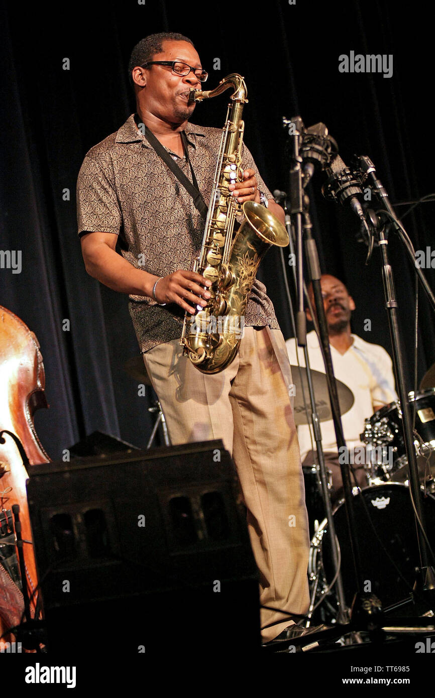 New York, USA. 2 June, 2008. Ravi Coltrane, performing on stage at the ...