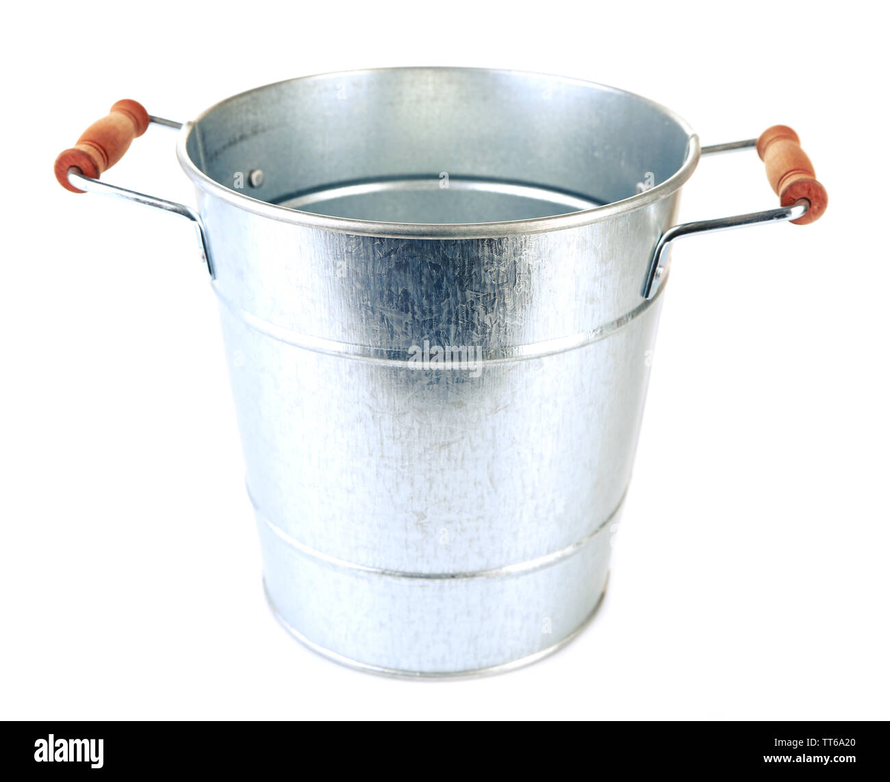 Bucket with handles isolated on white Stock Photo - Alamy