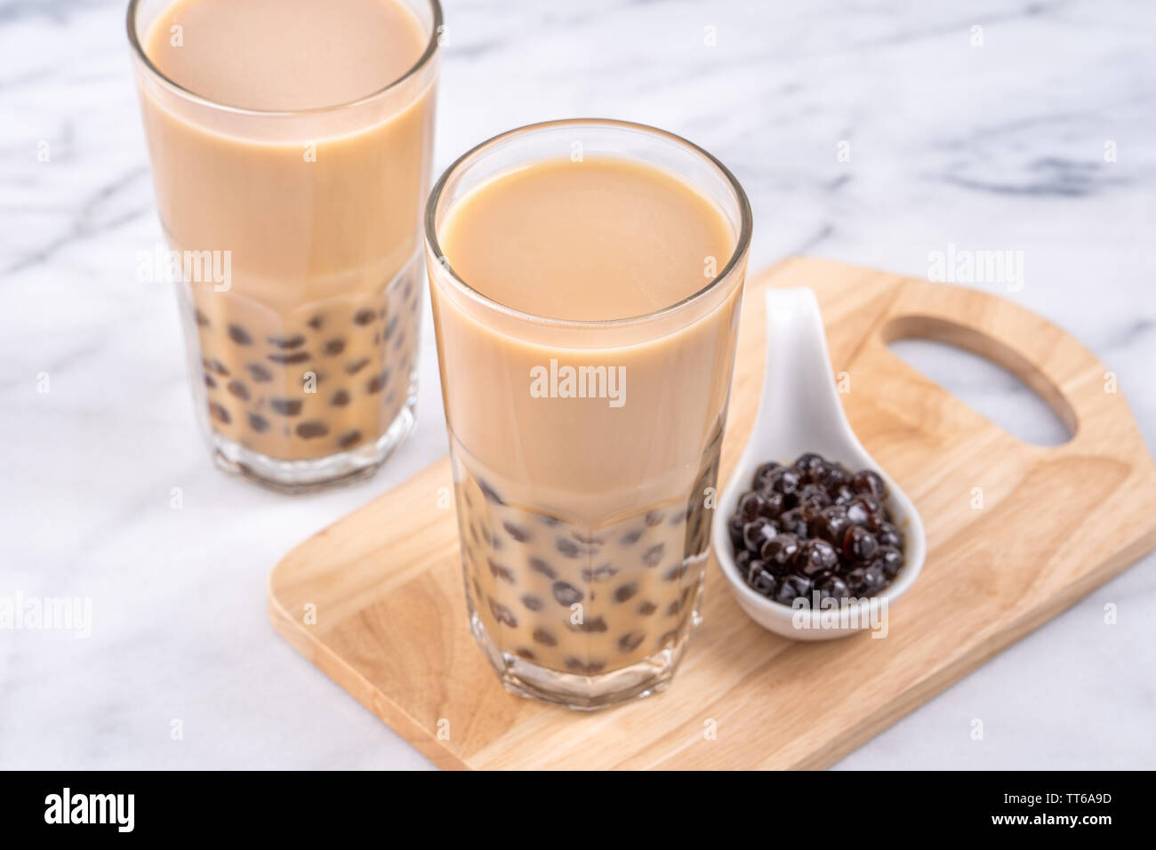 Popular Taiwan drink - Bubble milk tea with tapioca pearl ball in ...