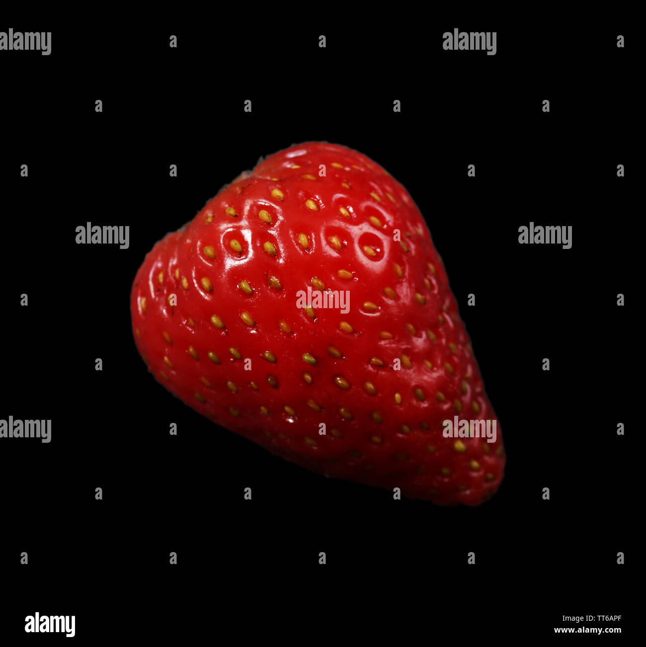 Strawberry on black background Stock Photo - Alamy