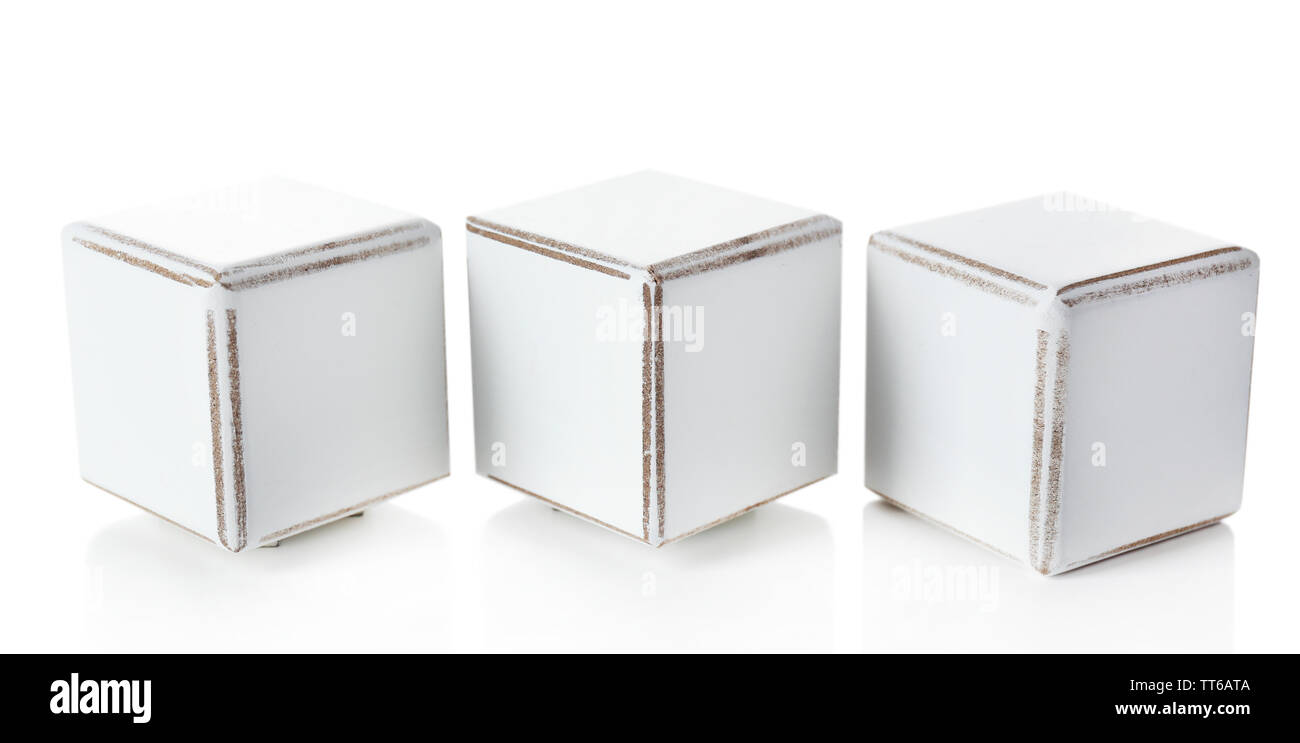Educational cubes, isolated on white Stock Photo - Alamy