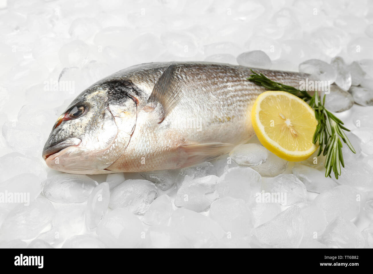 Fresh fish on ice Stock Photo - Alamy