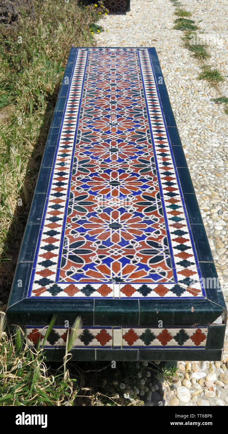 Ceramic tiled bench in hi-res stock photography and images - Alamy