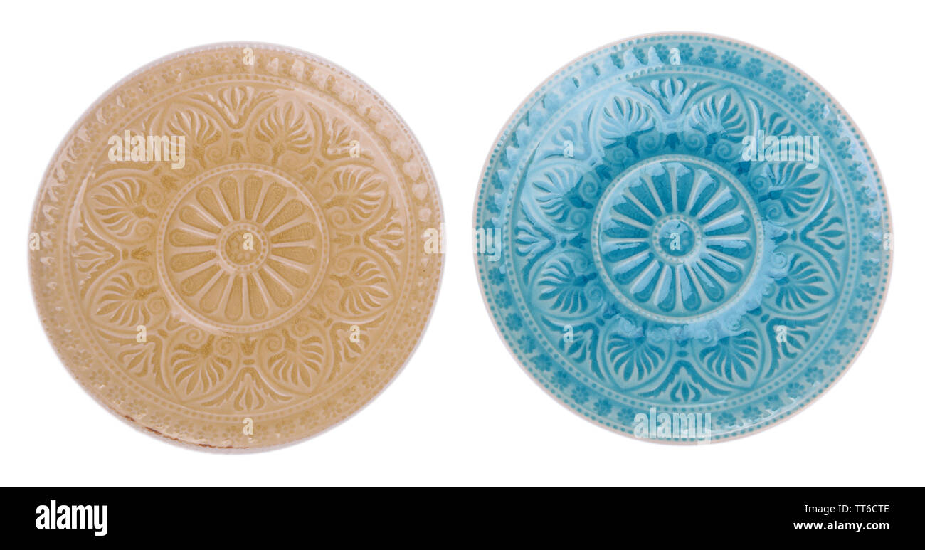 Two colorful empty plates hi-res stock photography and images - Alamy