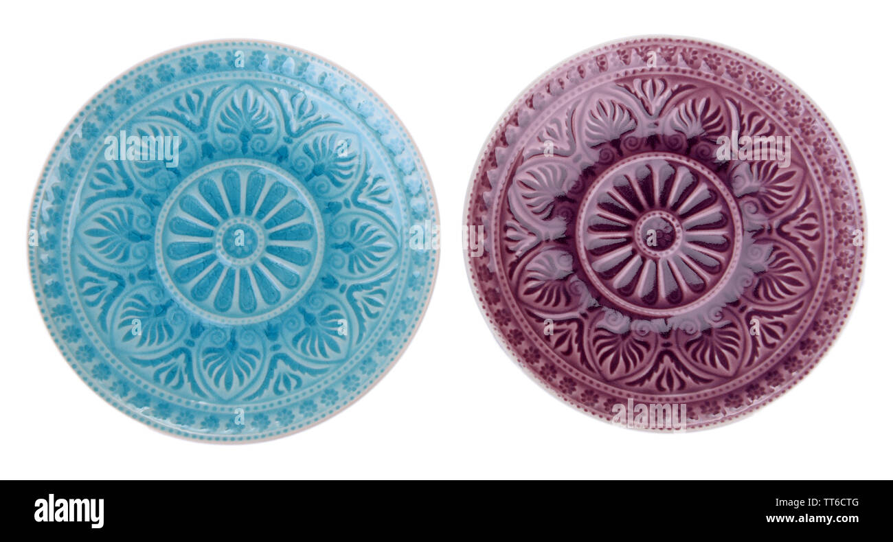 Two colorful empty plates hi-res stock photography and images - Alamy