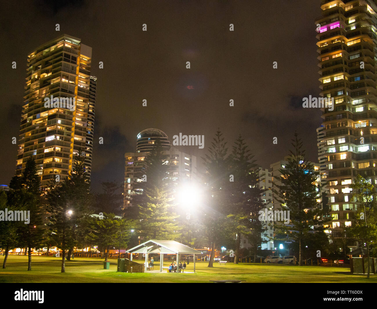 Picnic In A Park At Night Time Stock Photo - Alamy