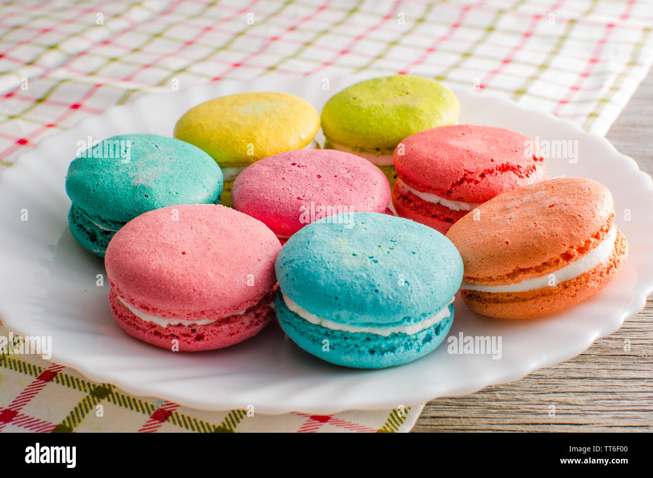 Bright French pastry pasta on a white plate Stock Photo - Alamy