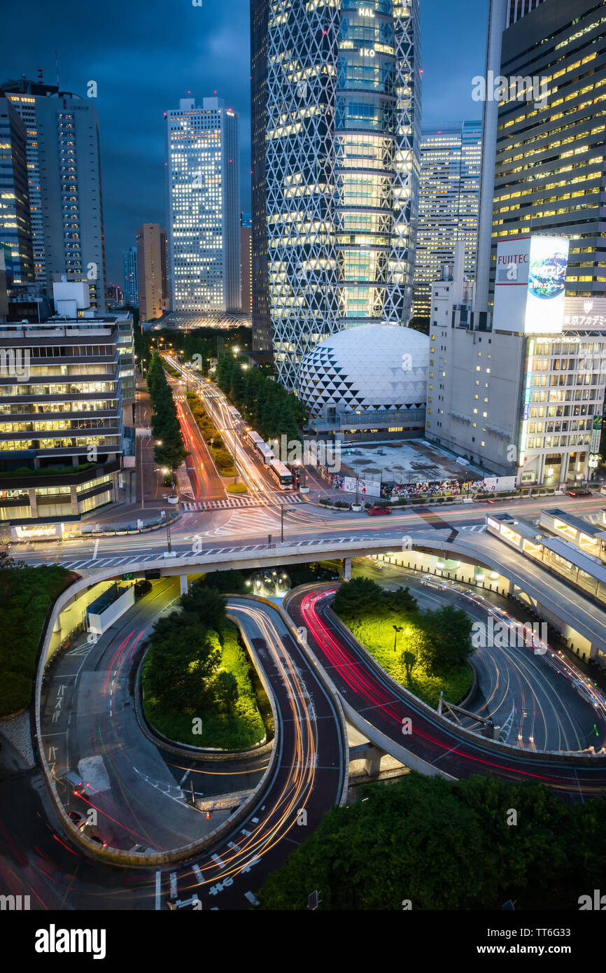 Tokyo Shinjuku Scissors during blue hour. Portrait orientation Stock ...