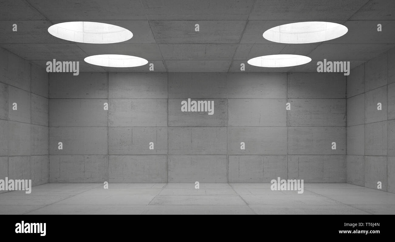 emty room with concrete wall - Illustration Stock Photo - Alamy
