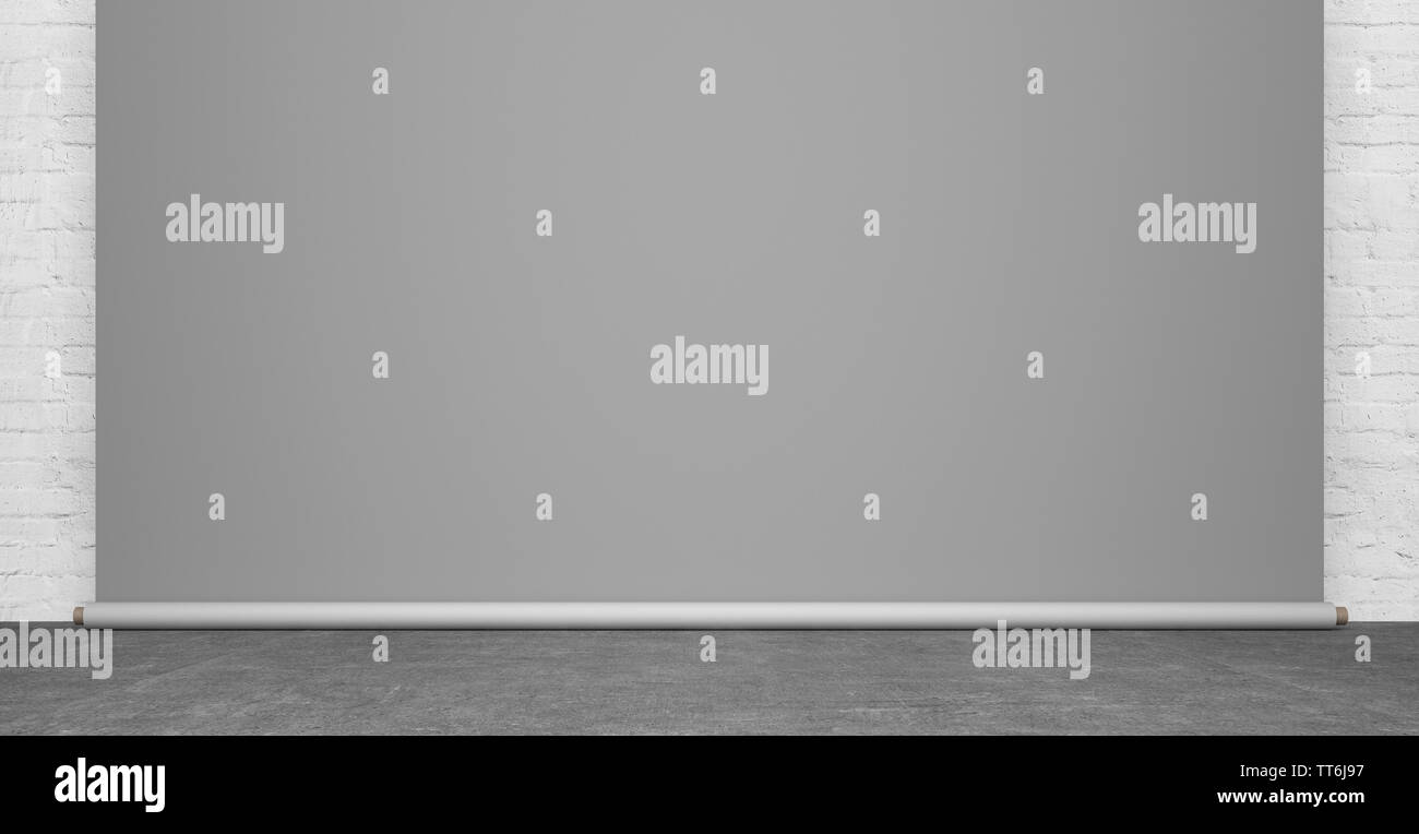 emty room with concrete wall - Illustration Stock Photo - Alamy