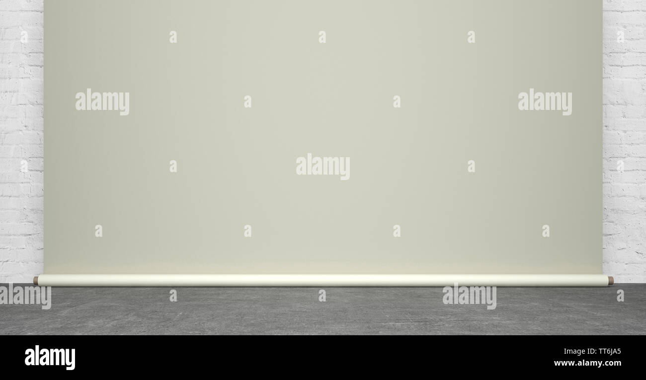 emty room with concrete wall - Illustration Stock Photo - Alamy