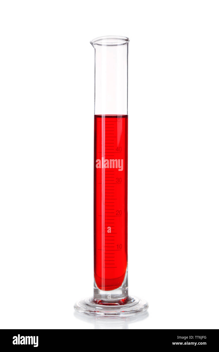 Test-tube with red fluid isolated on white Stock Photo - Alamy