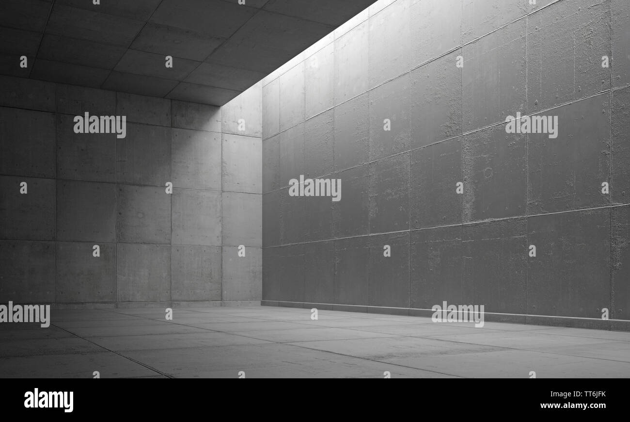 emty room with concrete wall - Illustration Stock Photo - Alamy