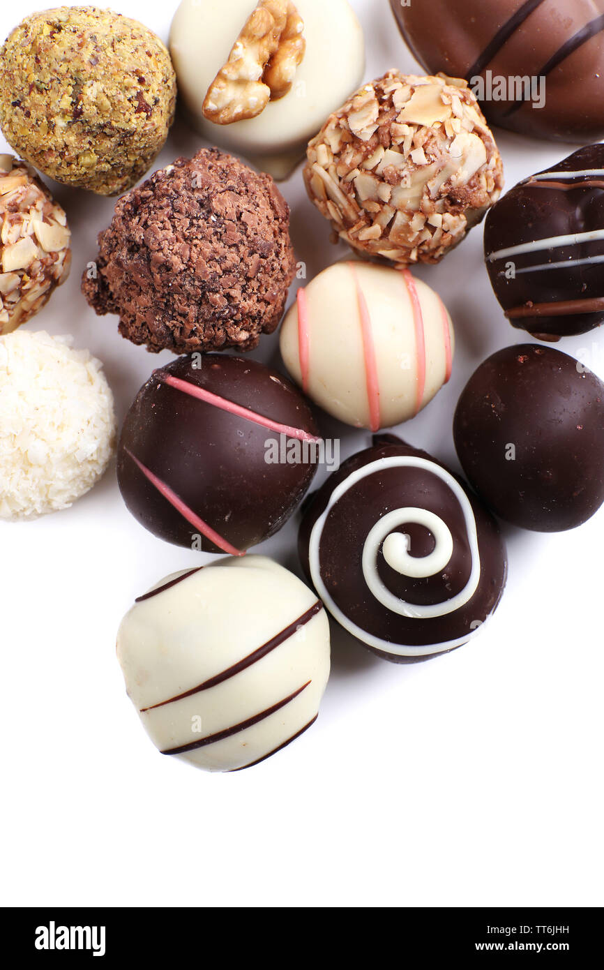 Chocolate sweet collection isolated on white background Stock Photo - Alamy