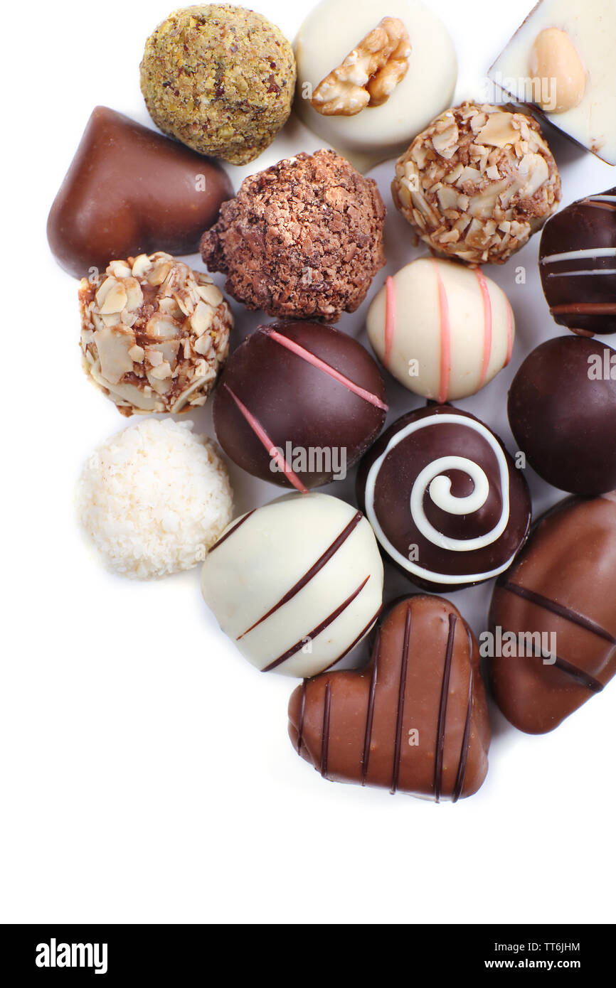 Chocolate sweet collection isolated on white background Stock Photo - Alamy
