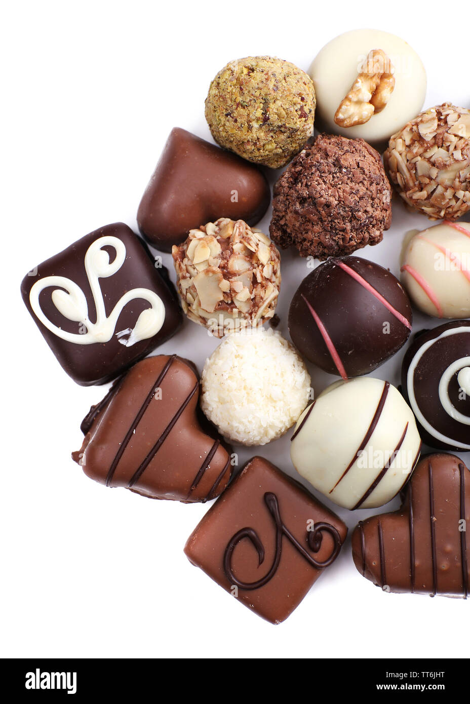 Chocolate sweet collection isolated on white background Stock Photo - Alamy