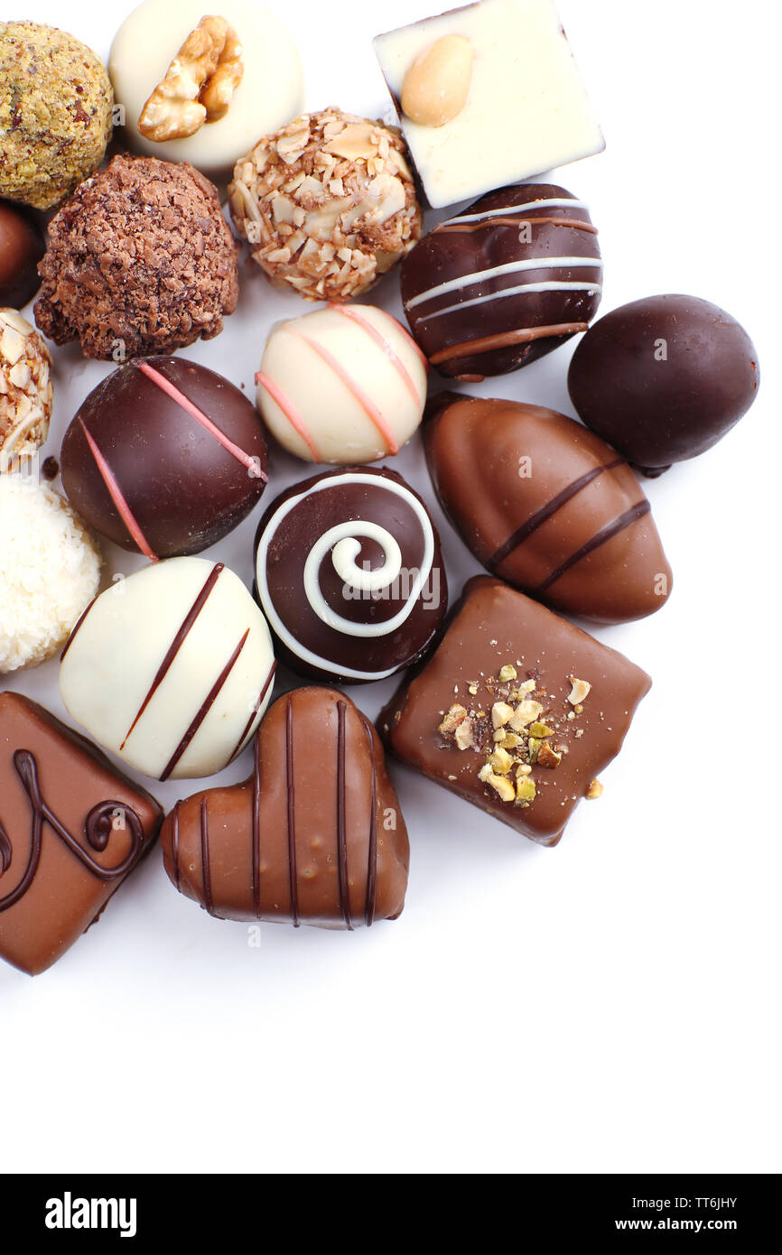 Chocolate sweet collection isolated on white background Stock Photo - Alamy