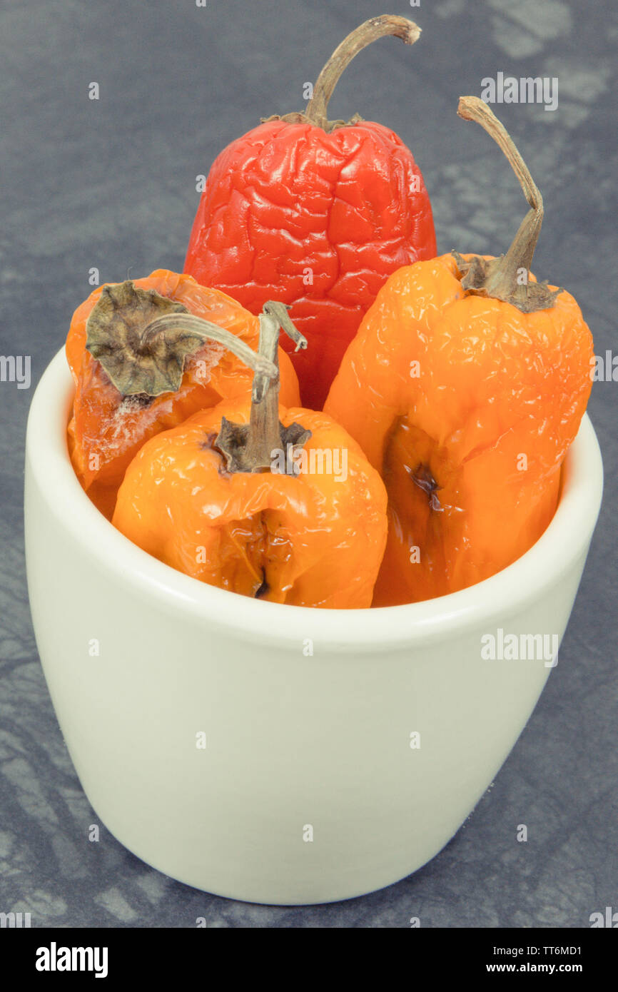 Old wrinkled peppers with mold, concept of unhealthy and disgusting ...