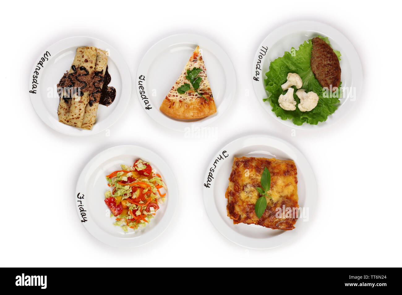 Plates food table on Cut Out Stock Images & Pictures - Alamy