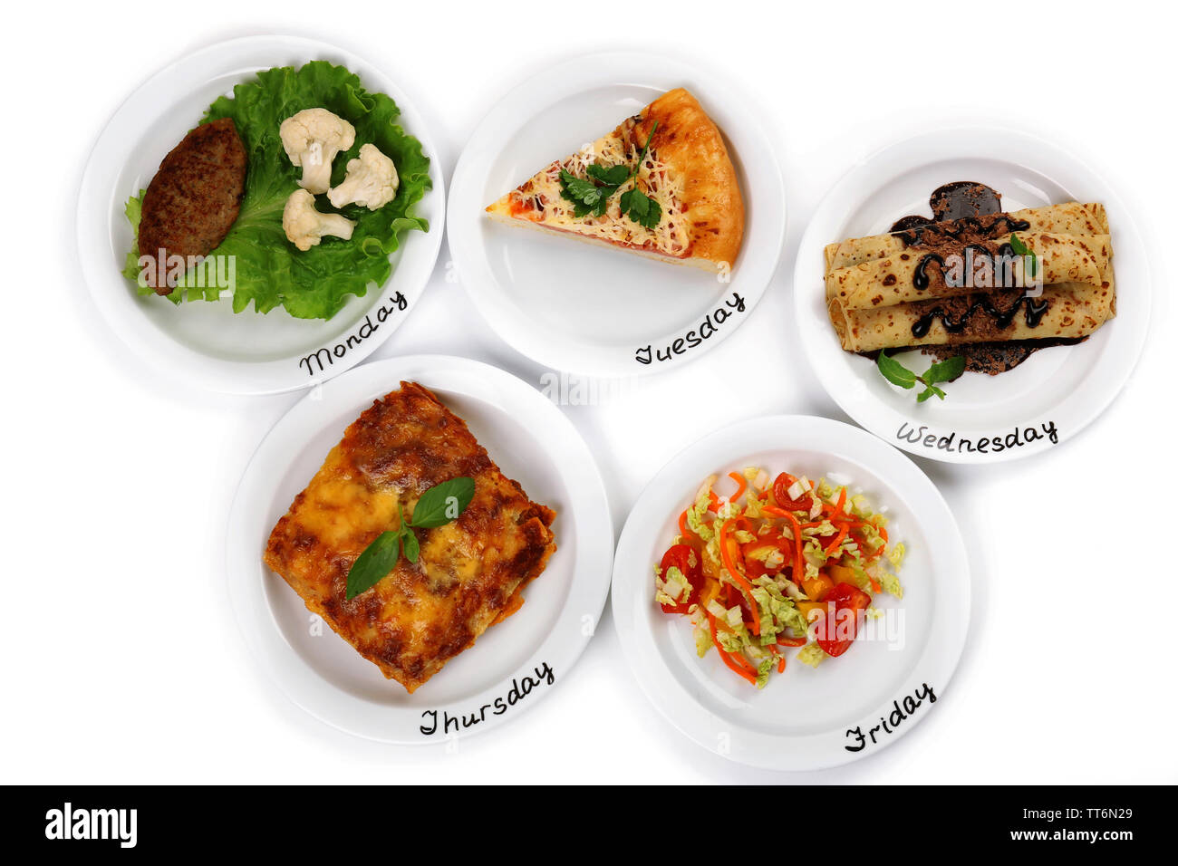 Daily lunch and dinner menu Cut Out Stock Images & Pictures - Alamy