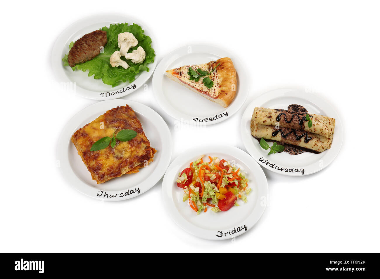 Daily lunch and dinner menu Cut Out Stock Images & Pictures - Alamy