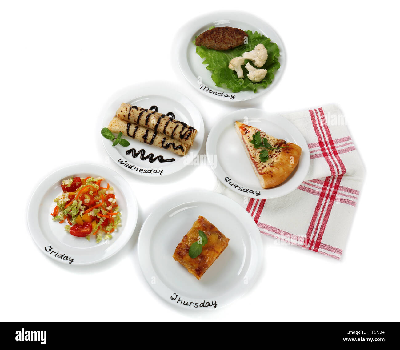 Plates food table on Cut Out Stock Images & Pictures - Alamy