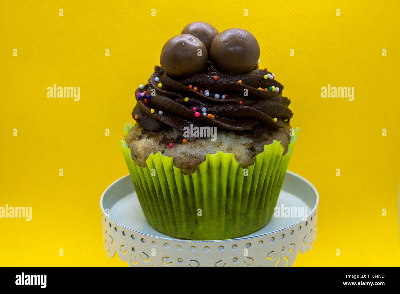 Decorated cupcake - front view Stock Photo - Alamy