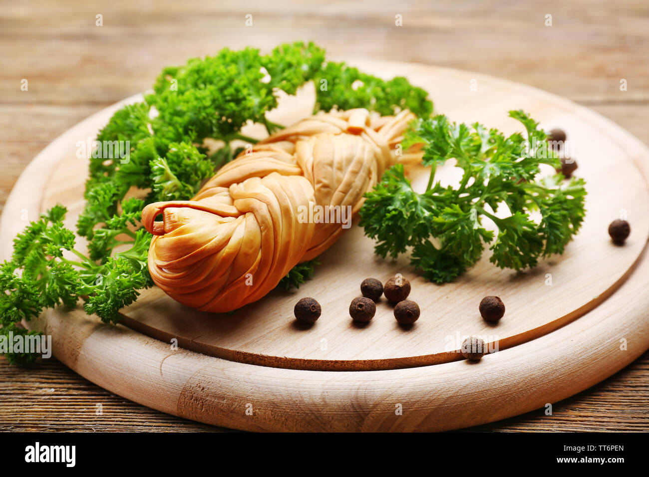 Smoked braided cheese close-up Stock Photo - Alamy