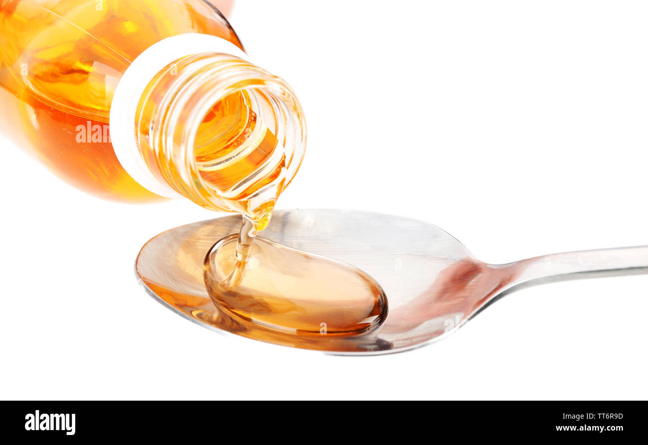 Cough syrup, close-up Stock Photo - Alamy