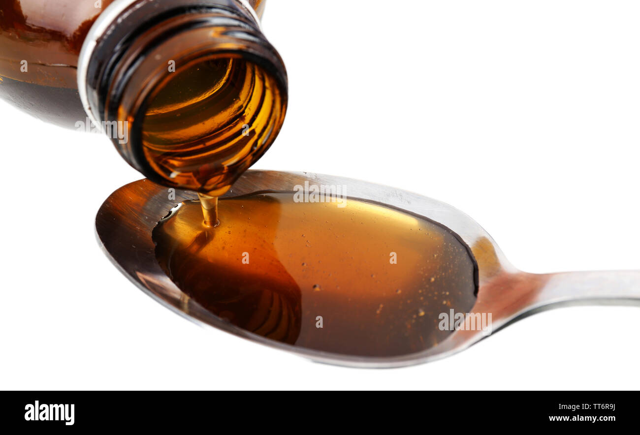Cough syrup, close-up Stock Photo - Alamy