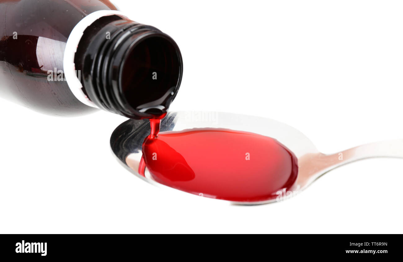 Cough syrup, close-up Stock Photo - Alamy