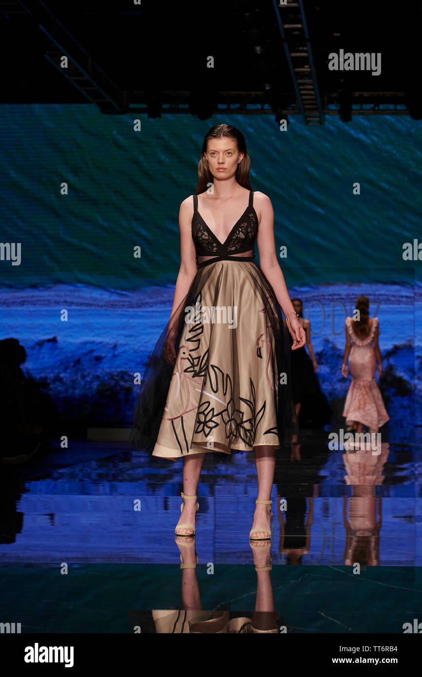 MIAMI, FL May 29-June 2. A model walks during Miami Fashion Week 2019 ...