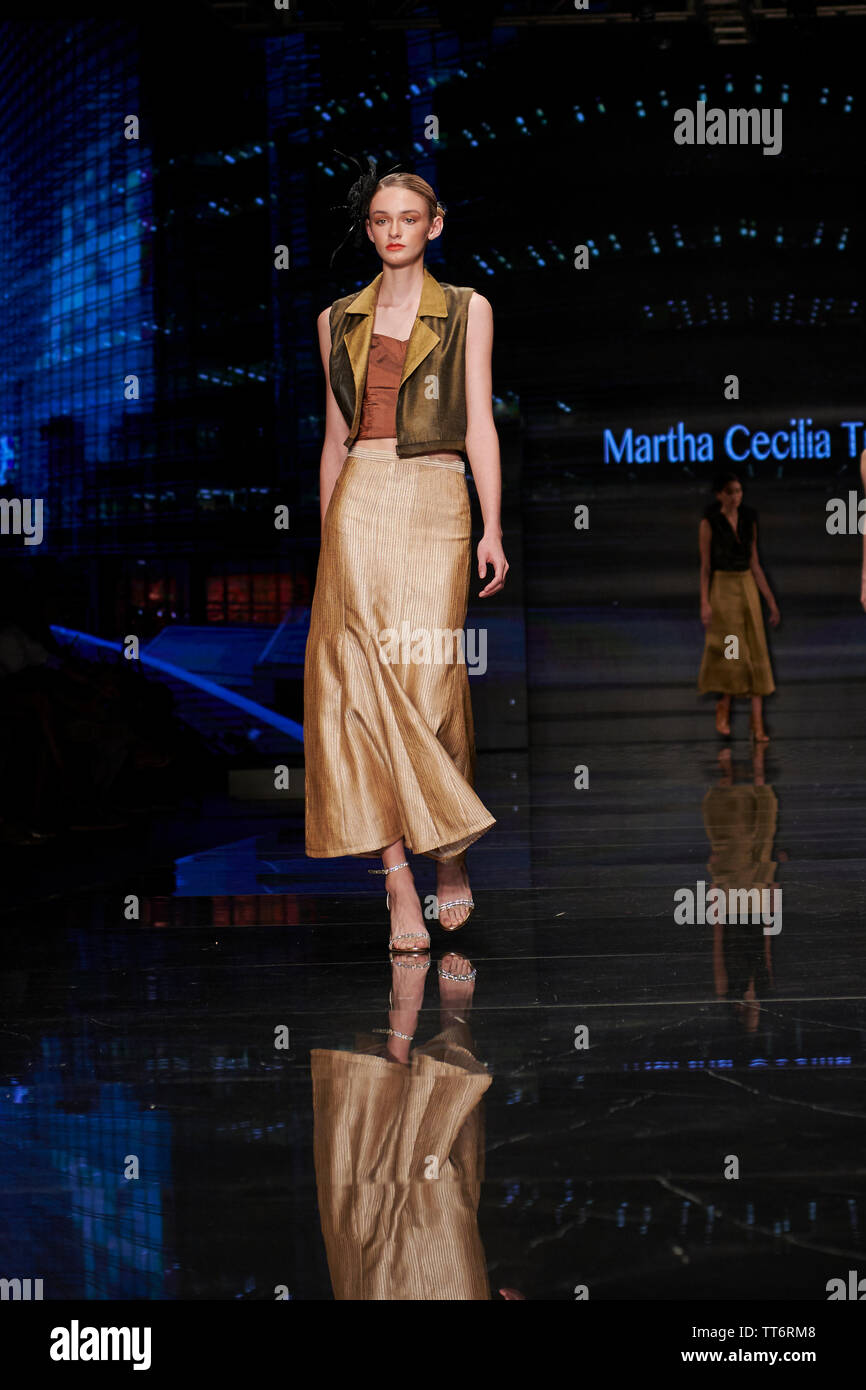 MIAMI, FL May 29-June 2. A model walks during Miami Fashion Week 2019 ...